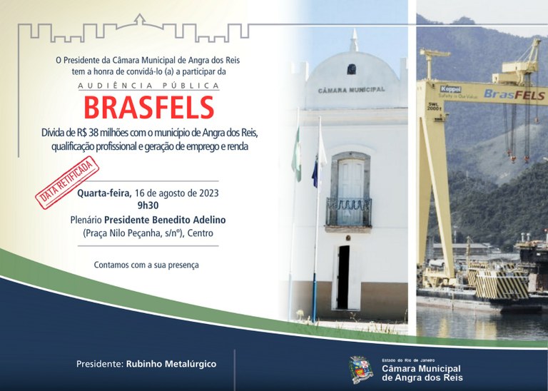 Câmara altera data para a realização da audiência pública da Brasfels ...