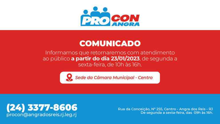 Procon retoma atividades a partir de 23 de janeiro — Câmara Municipal